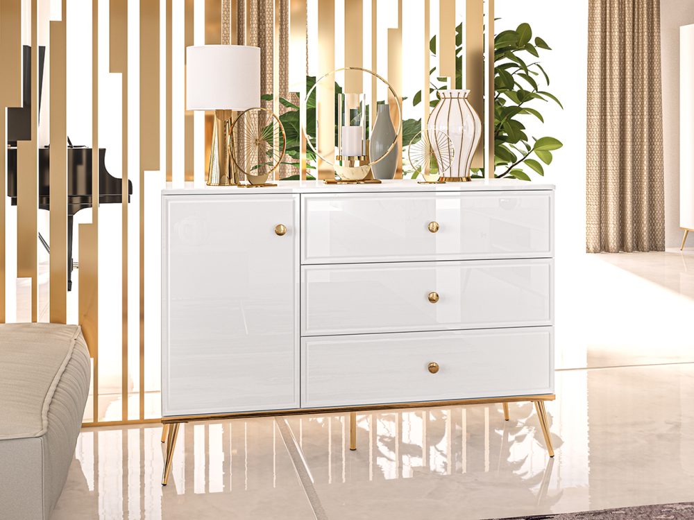 Kommode Gold Weiss
